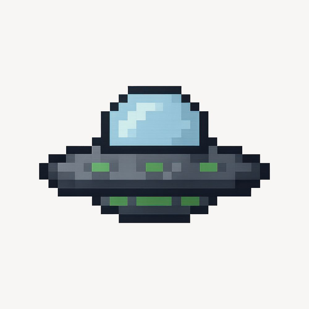 Pixelated UFO spaceship illustration | Free Photo Illustration - rawpixel
