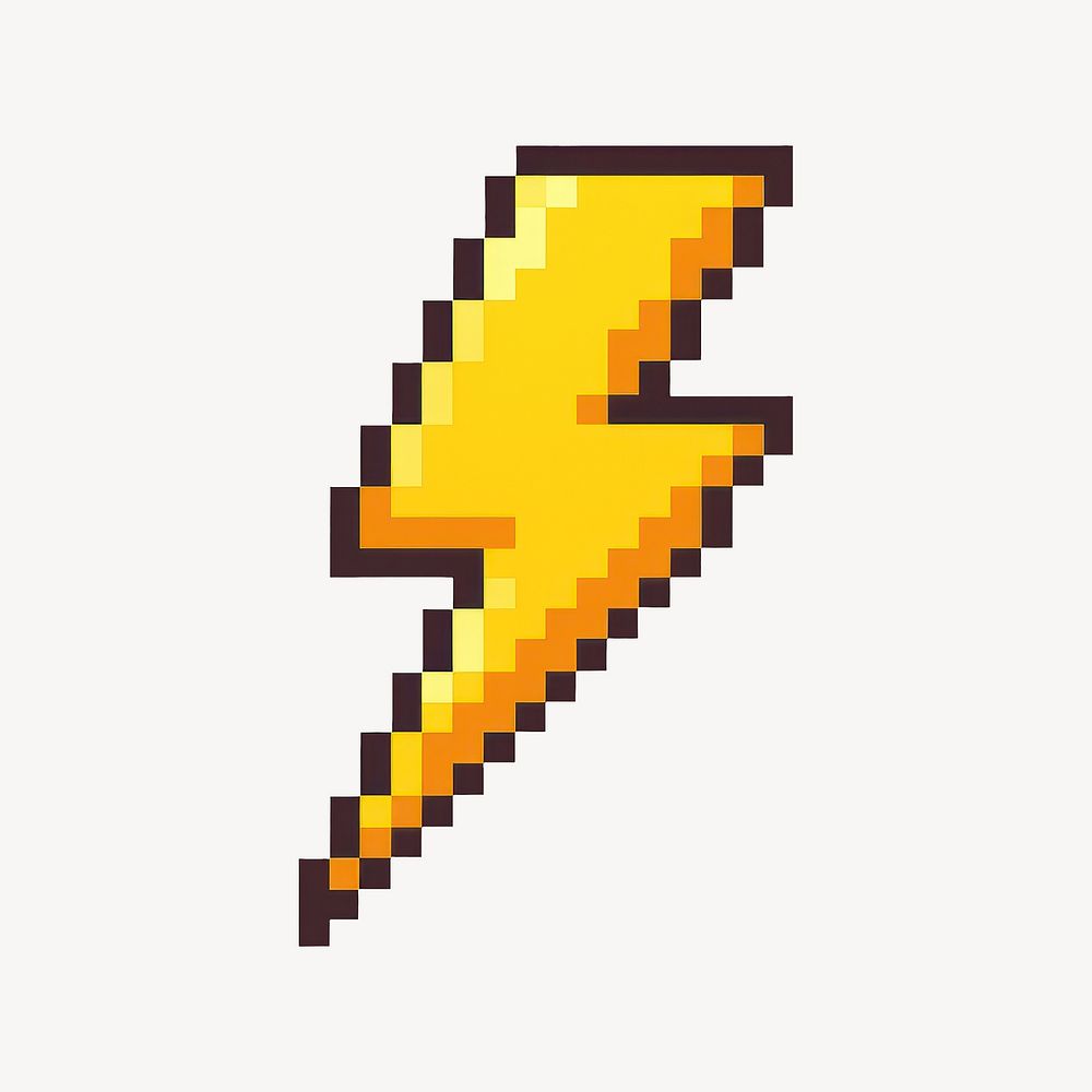 Pixelated lightning bolt illustration | Free Photo Illustration - rawpixel