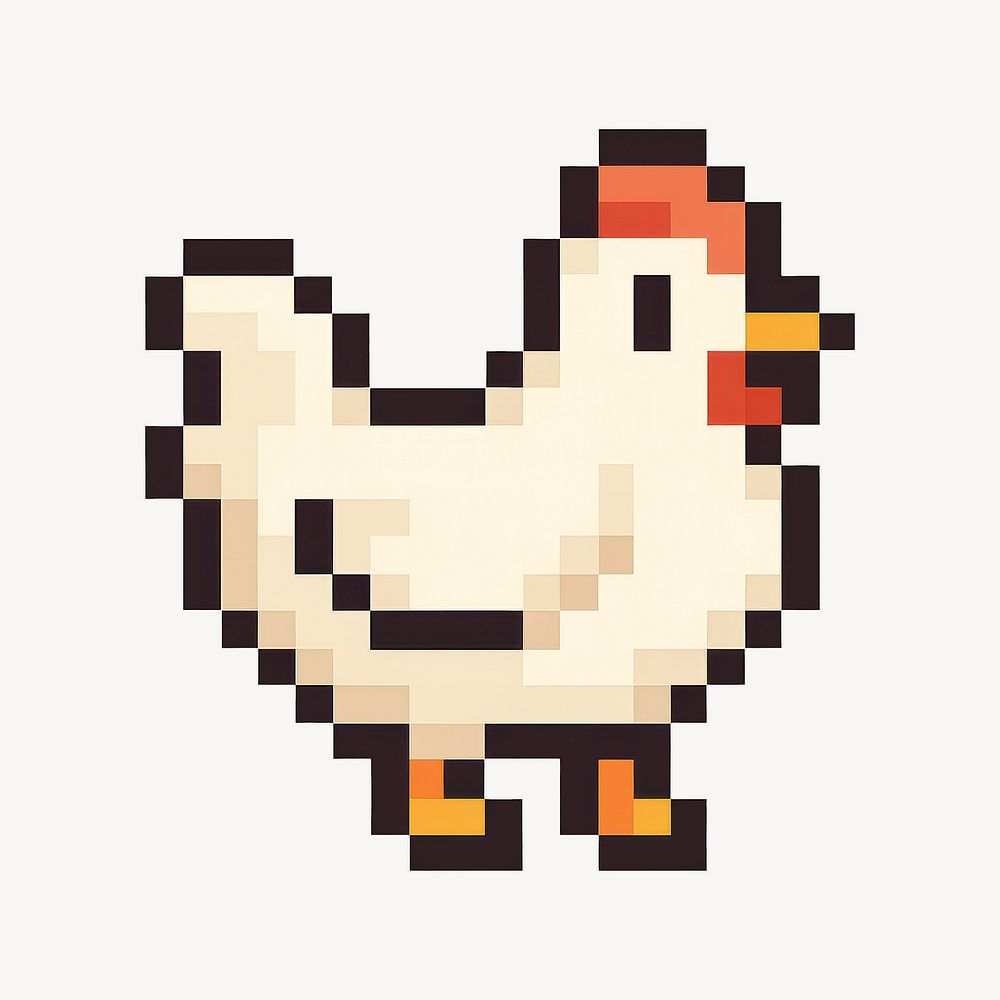 Pixelated chicken digital art | Free Photo Illustration - rawpixel