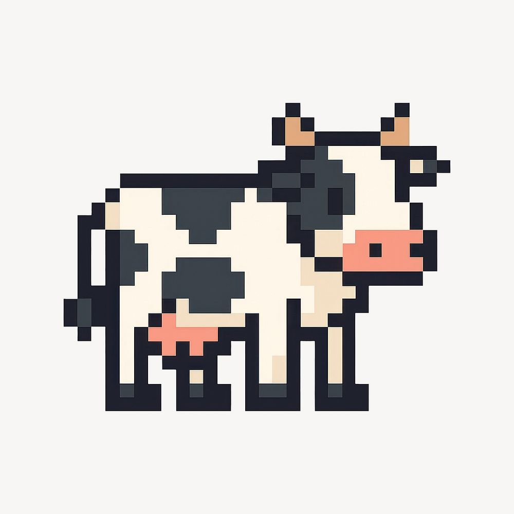 Pixelated cow illustration art | Free Photo Illustration - rawpixel