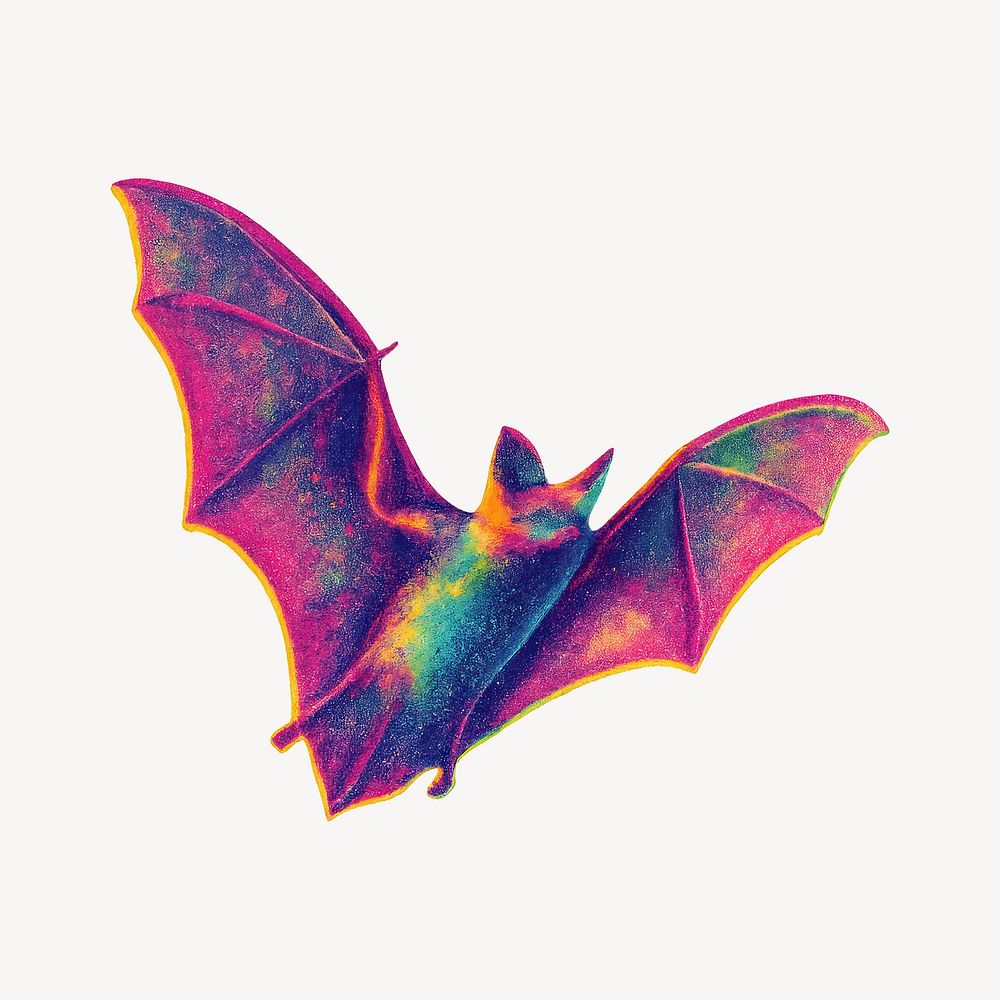 Colorful neon bat silhouette | Free Photo Illustration - rawpixel