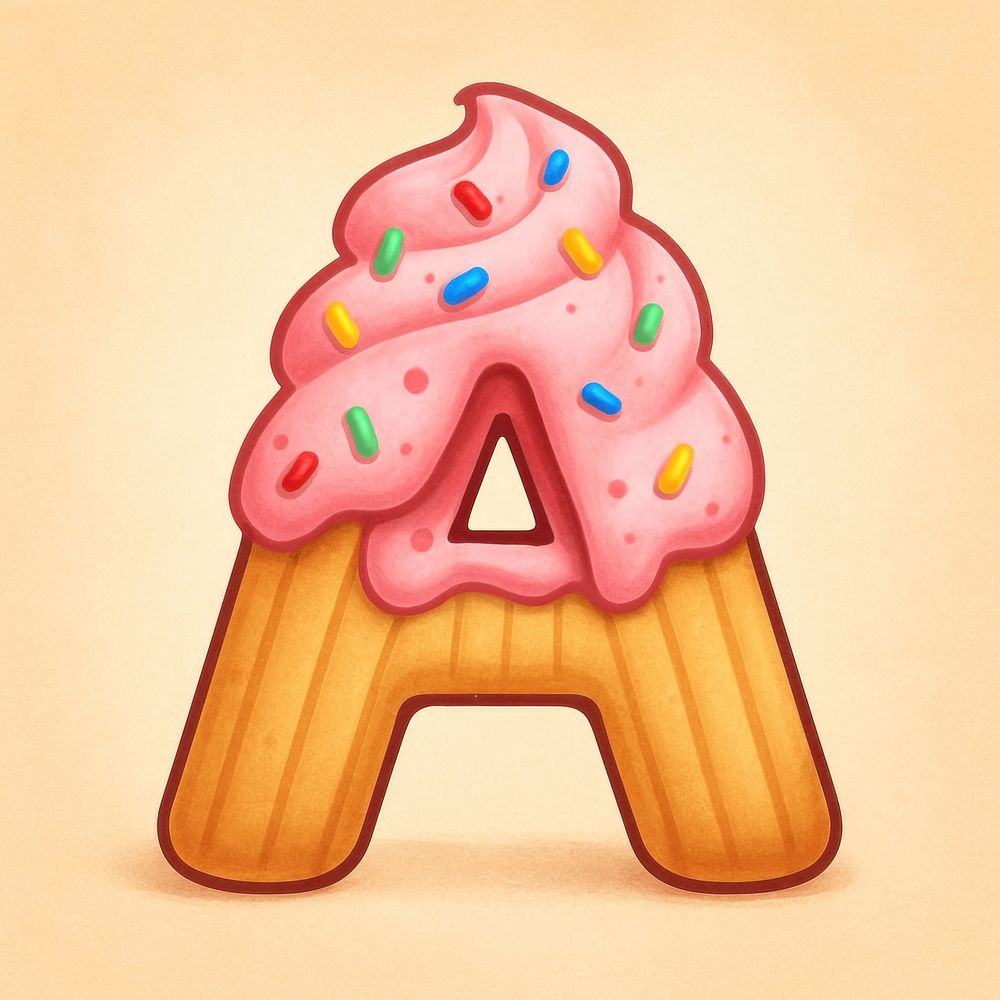 Playful alphabet dessert design | Free Photo Illustration - rawpixel