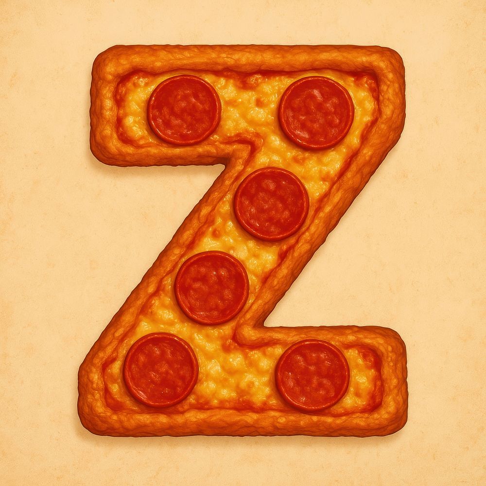 Pepperoni pizza letter Z | Free Photo Illustration - rawpixel