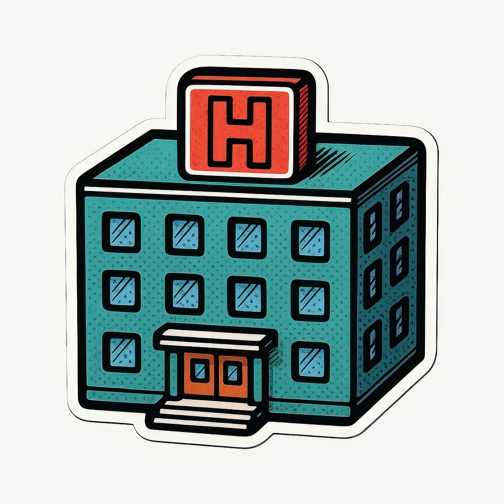 Colorful hospital building illustration | Free Photo Illustration ...