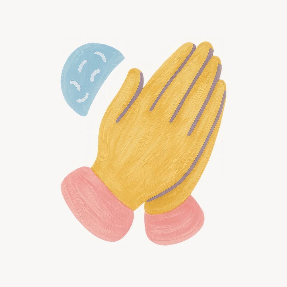 Colorful praying hands illustration | Free Photo Illustration - rawpixel