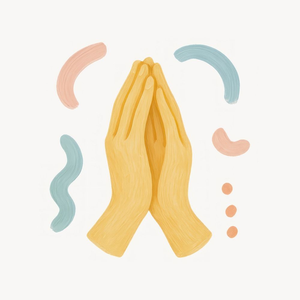 Praying hands with colorful accents | Free Photo Illustration - rawpixel