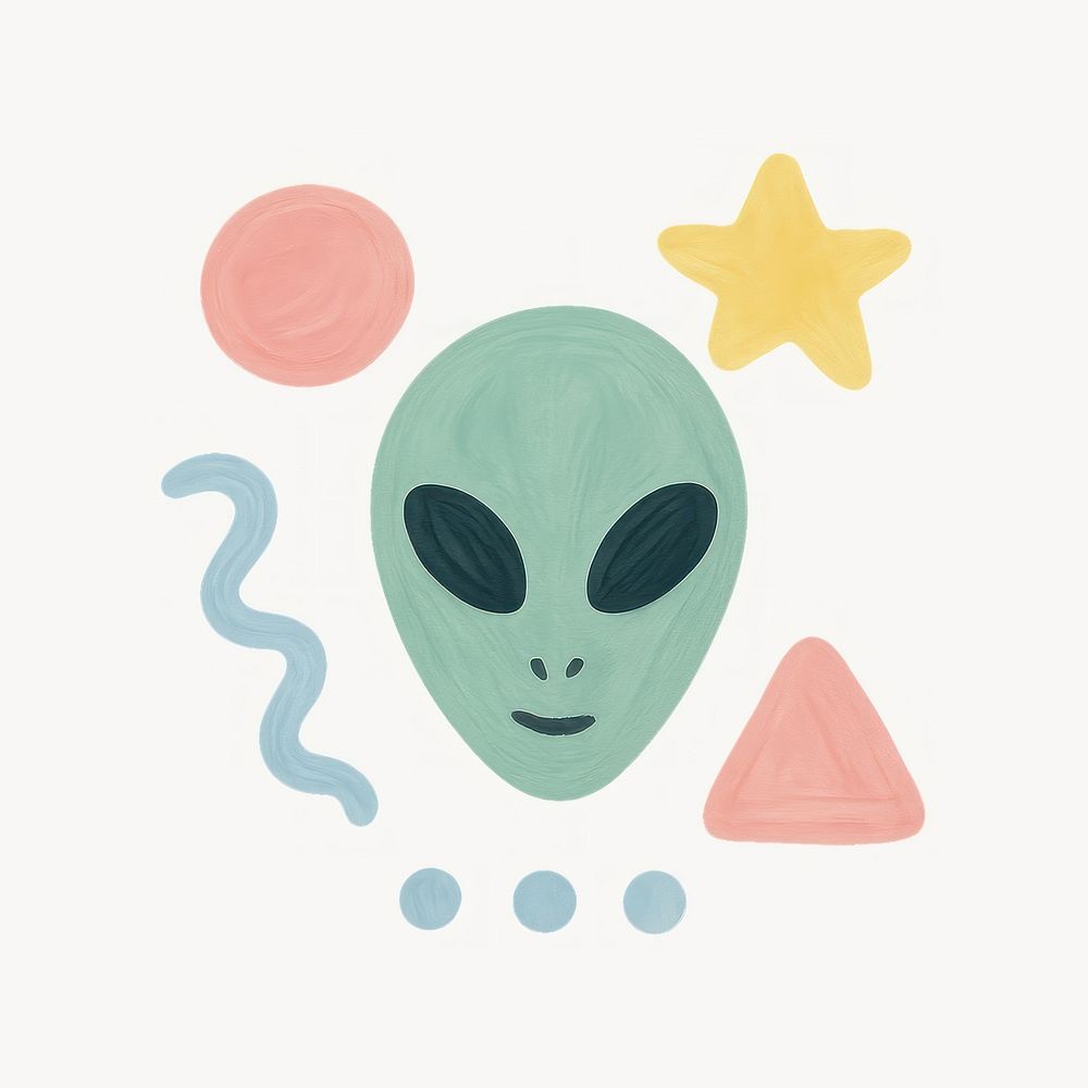 Colorful alien face illustration | Free Photo Illustration - rawpixel