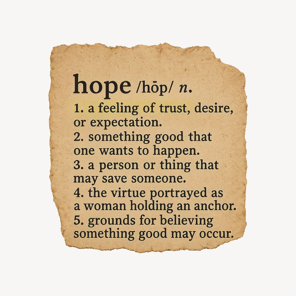 Hope definition vintage parchment | Free Photo - rawpixel