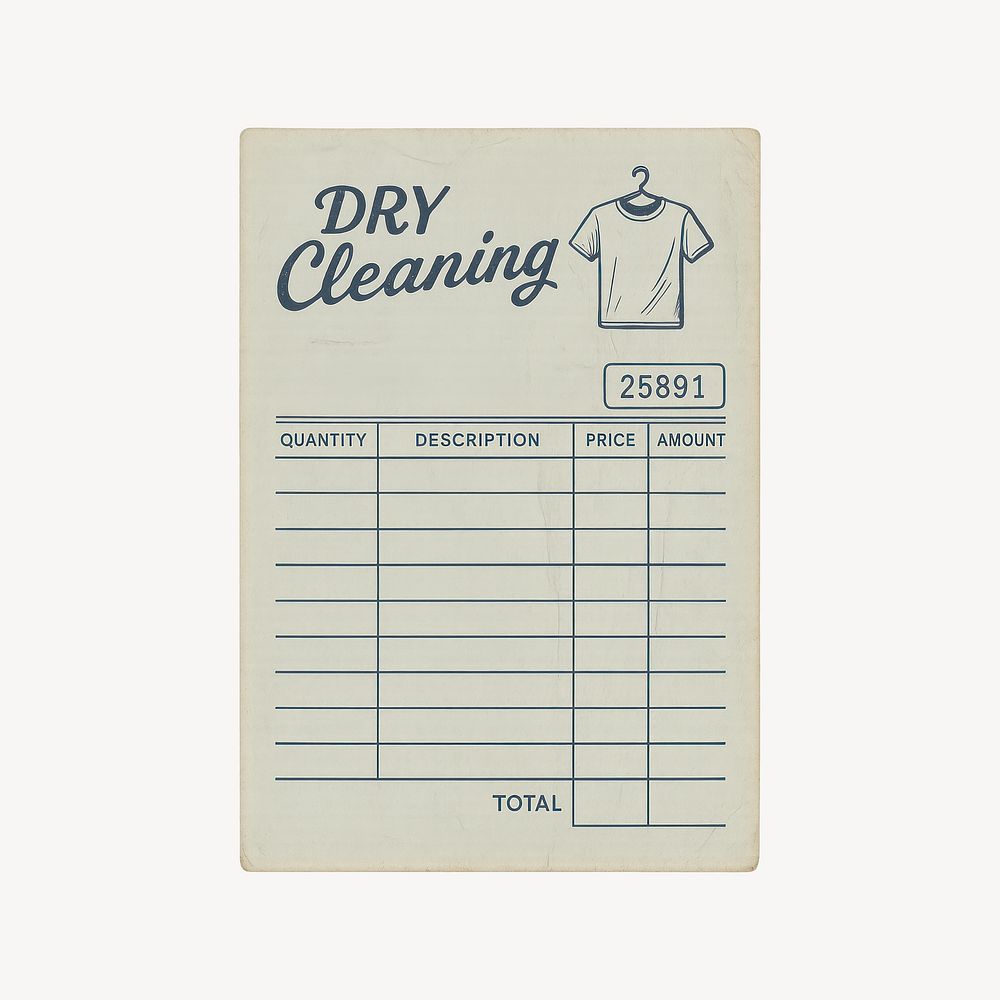 Vintage dry cleaning receipt template | Free Photo - rawpixel
