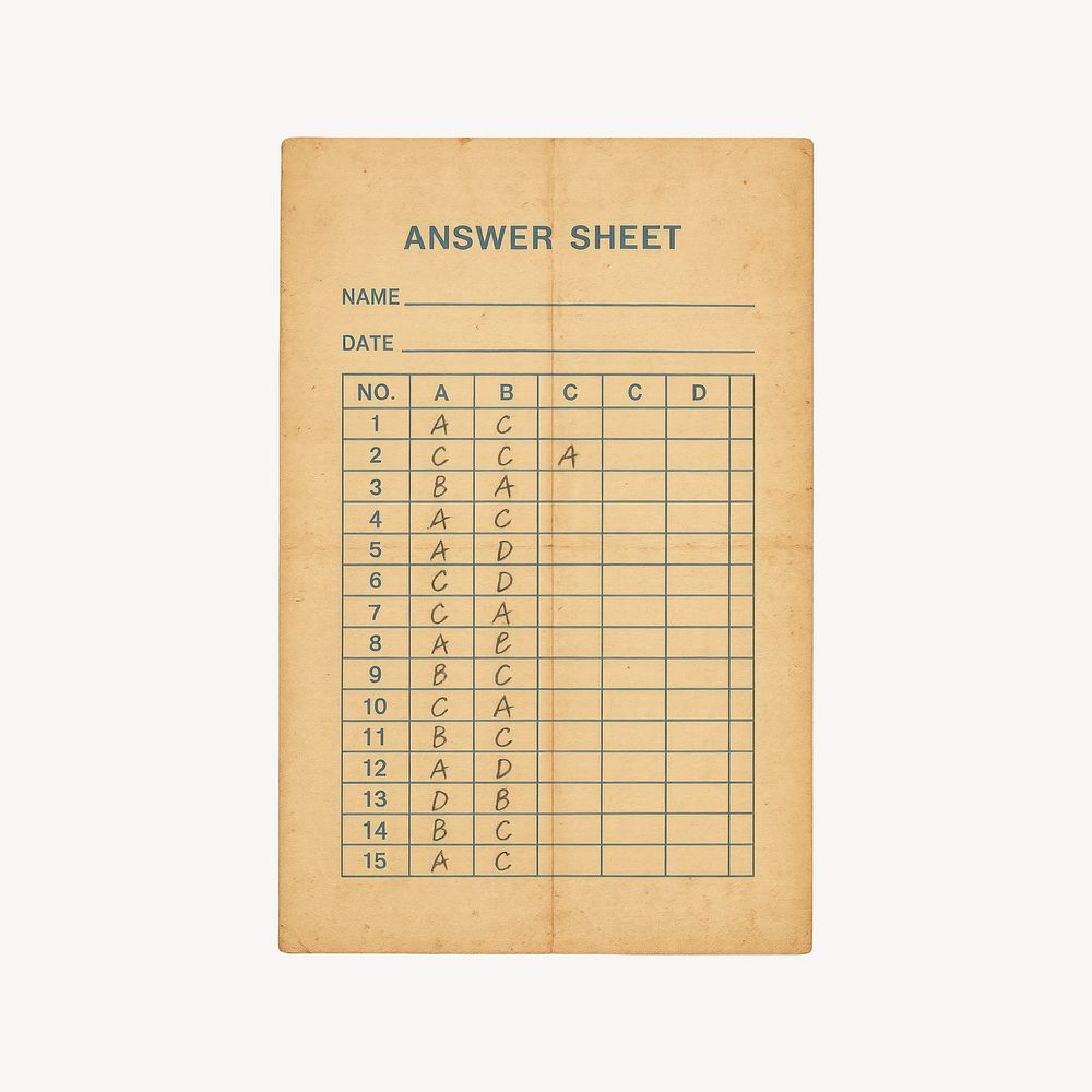 Vintage exam answer sheet | Free Photo - rawpixel