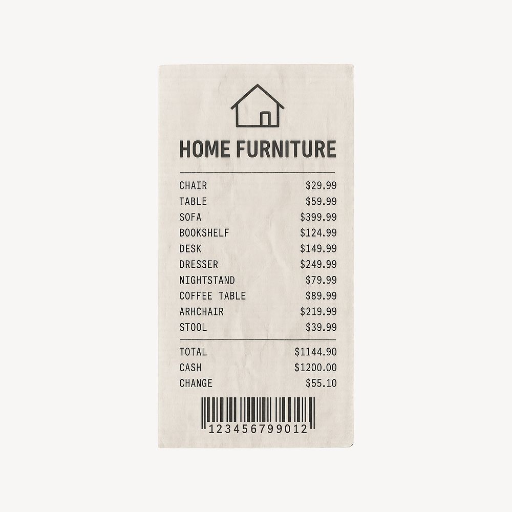 Furniture receipt transparent element | Free Photo - rawpixel