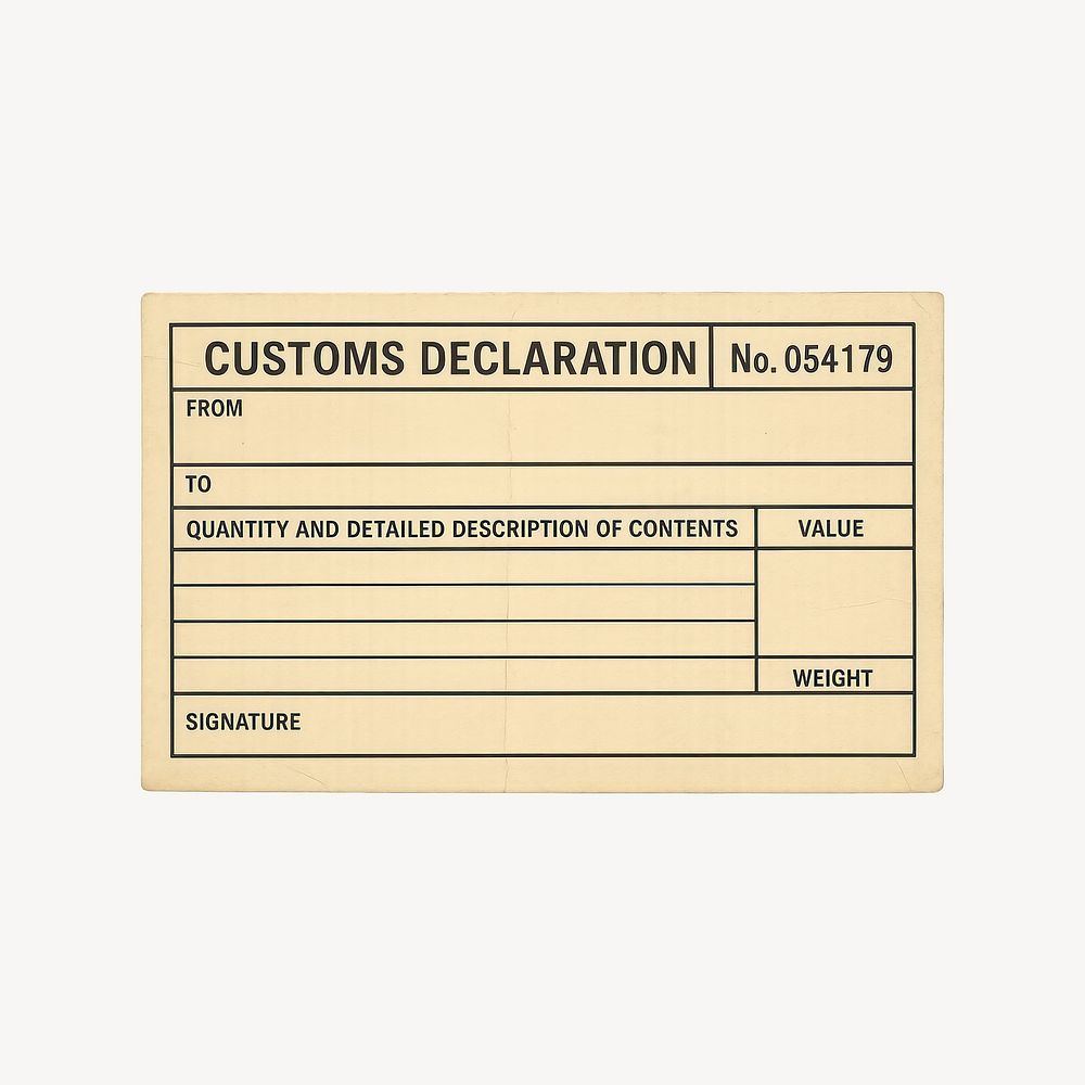 Customs declaration form template | Free Photo - rawpixel
