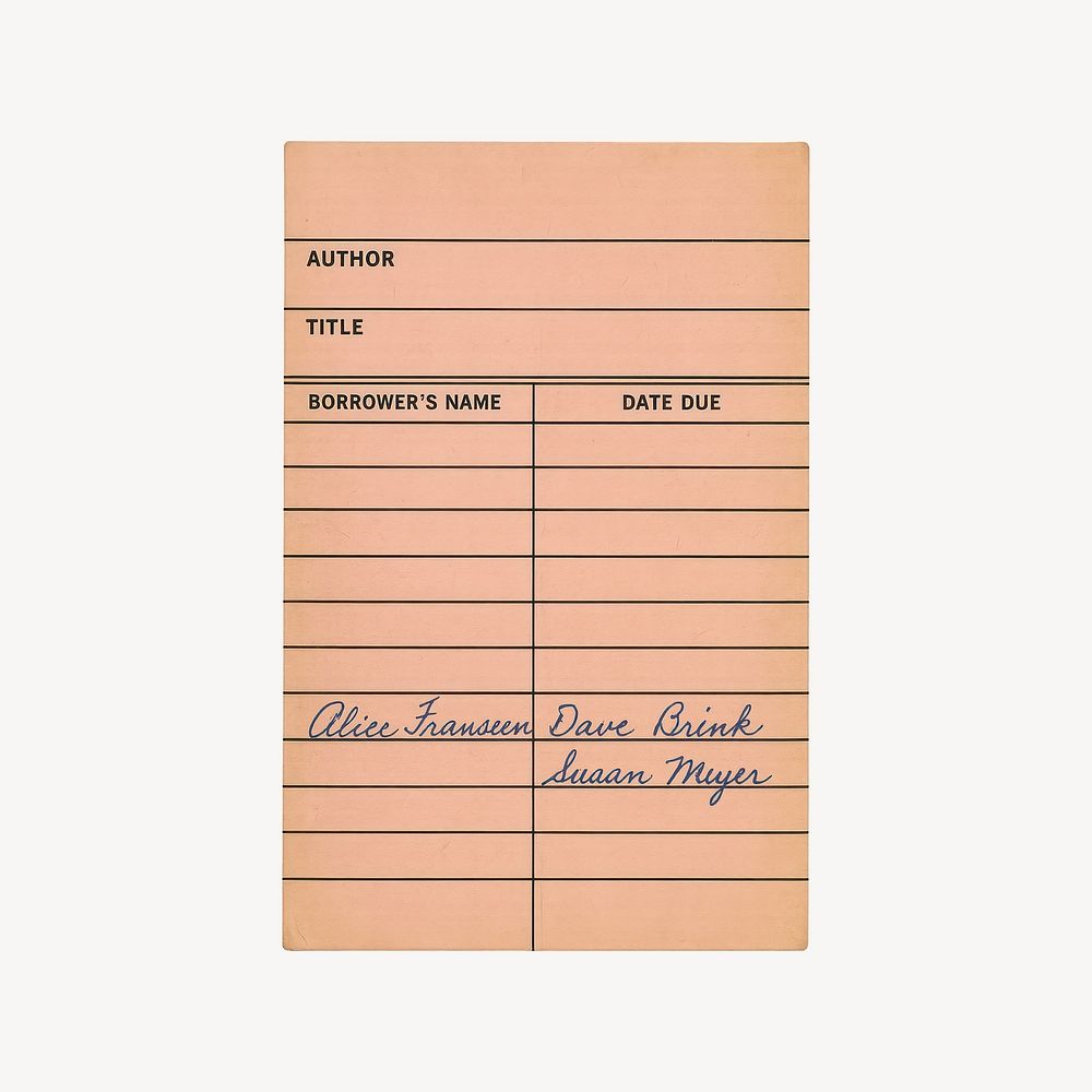 Vintage library card template PNG | Free Photo - rawpixel