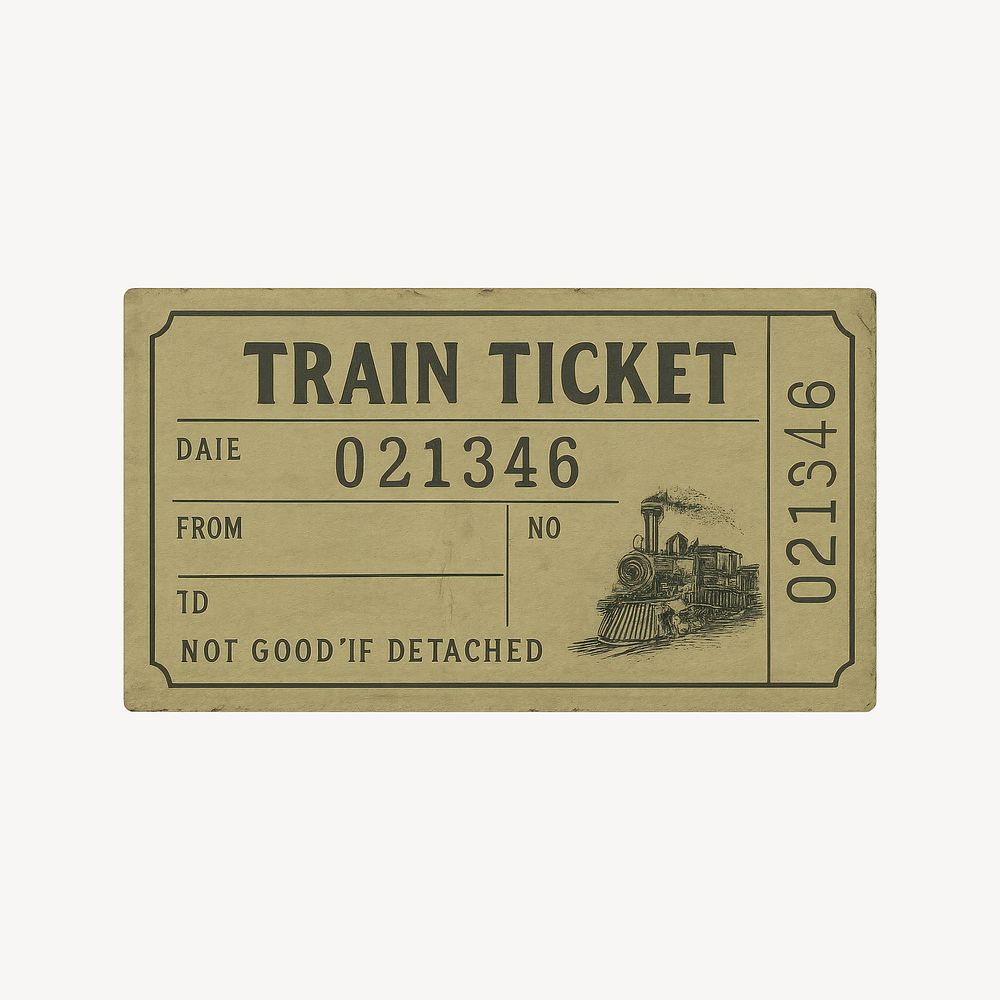 Vintage train ticket illustration | Free Photo - rawpixel