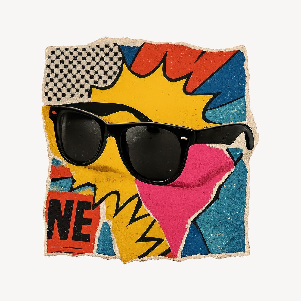 Retro pop art sunglasses illustration | Free Photo Illustration - rawpixel