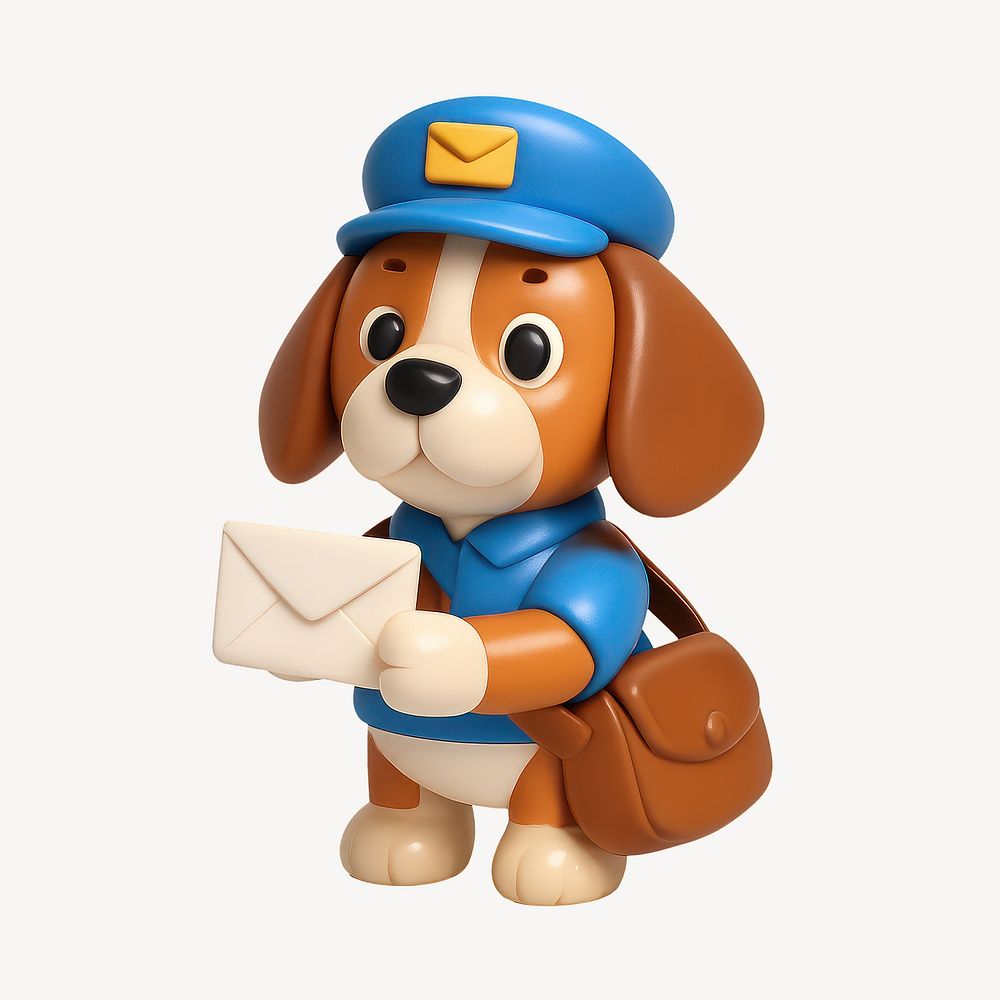 Cute dog mail carrier figurine | Free Photo Illustration - rawpixel