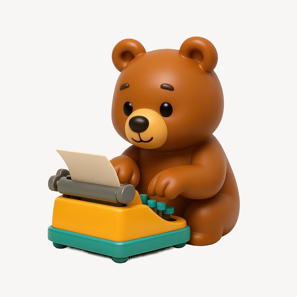 Cute bear typing toy | Free Photo Illustration - rawpixel