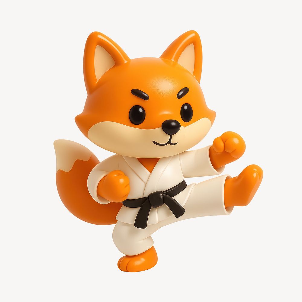 Fox karate action figure toy | Free Photo Illustration - rawpixel