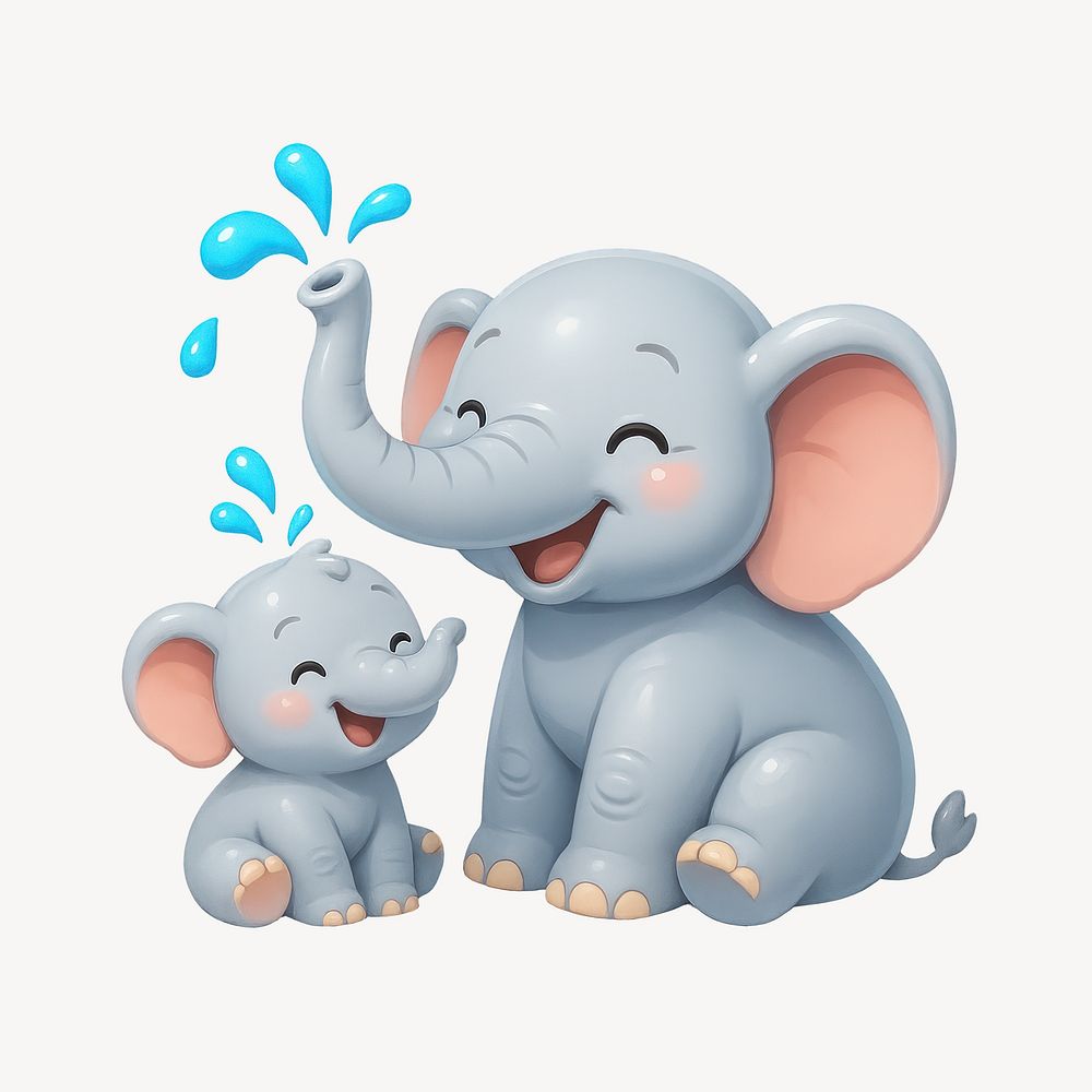 Adorable elephants joyfully playing | Free Photo Illustration - rawpixel