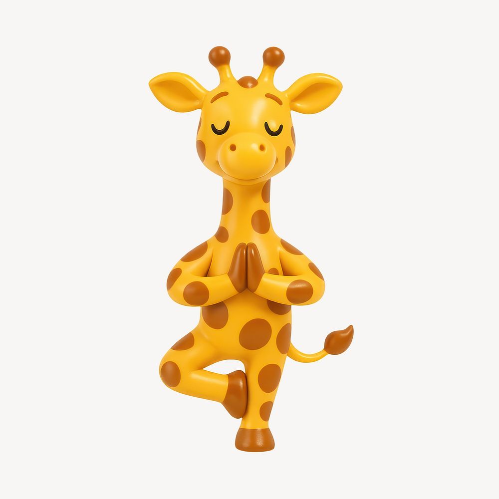 Yoga giraffe cartoon meditation | Free Photo Illustration - rawpixel
