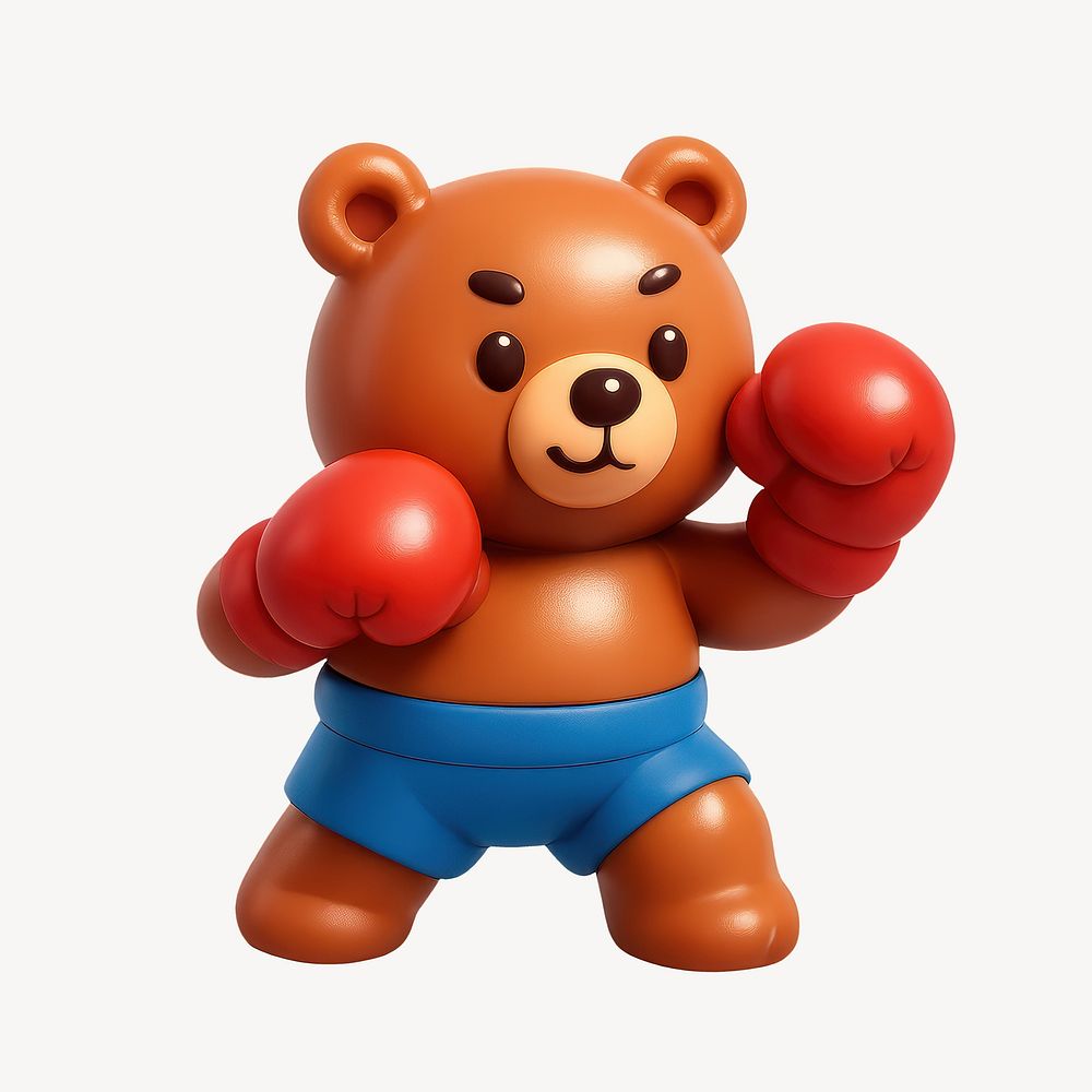 Playful bear boxing figurine | Free Photo Illustration - rawpixel