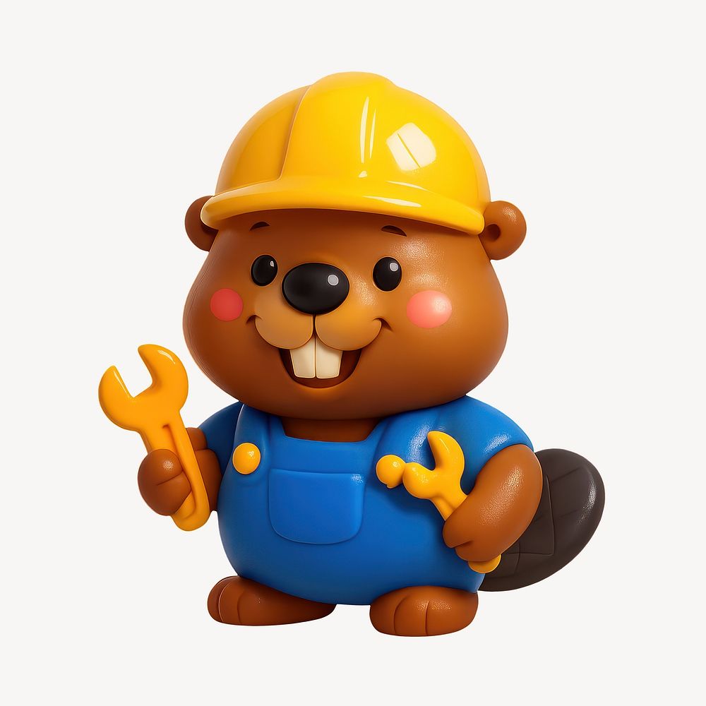 Cute beaver construction mascot | Free Photo Illustration - rawpixel