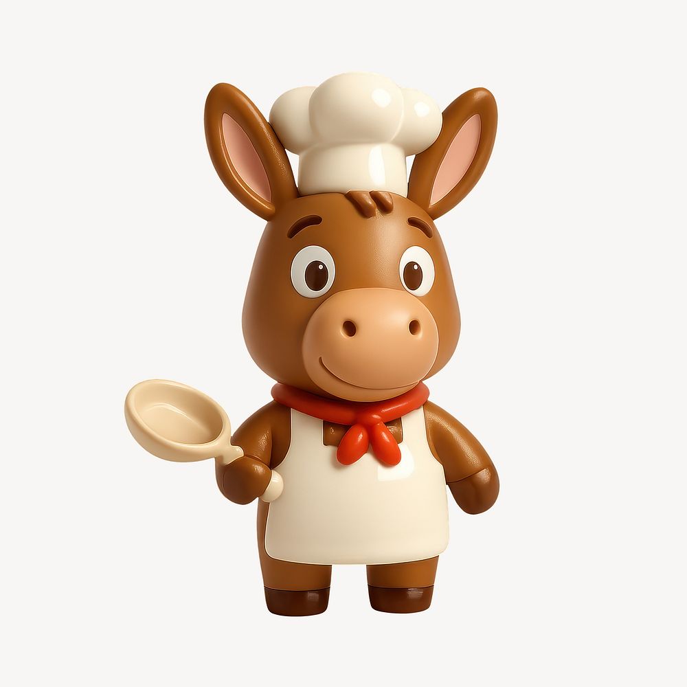 Cute cartoon chef donkey | Free Photo Illustration - rawpixel