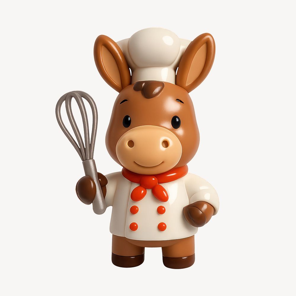 Cute cartoon chef horse figurine | Free Photo Illustration - rawpixel