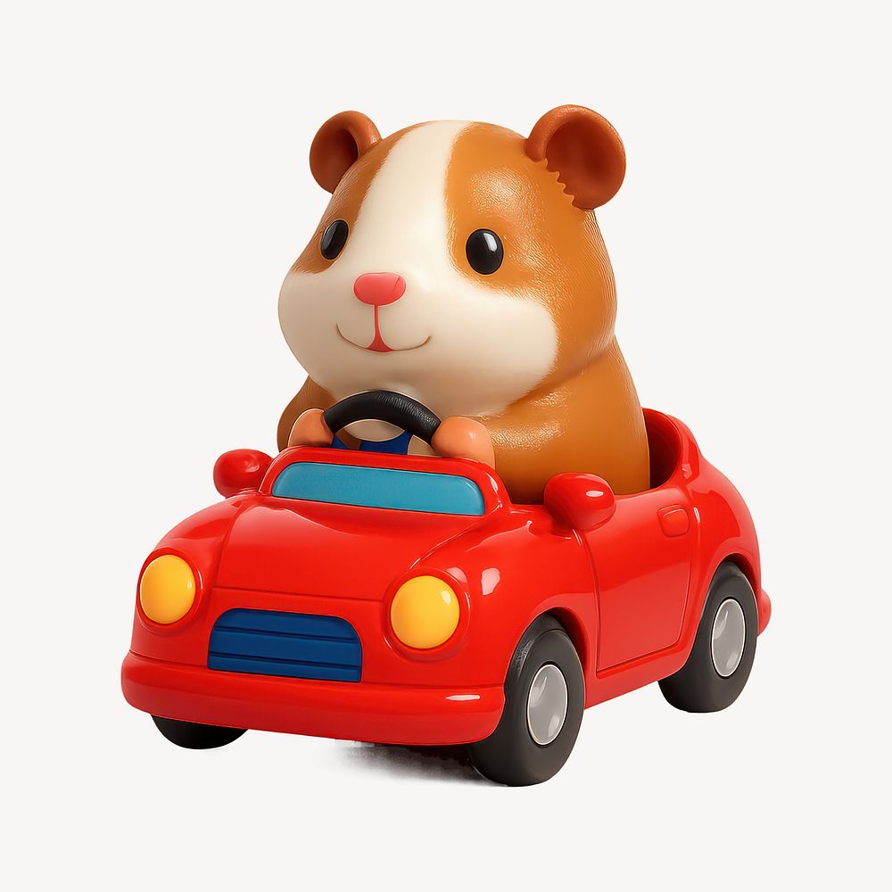 Cute hamster driving toy car | Free Photo Illustration - rawpixel