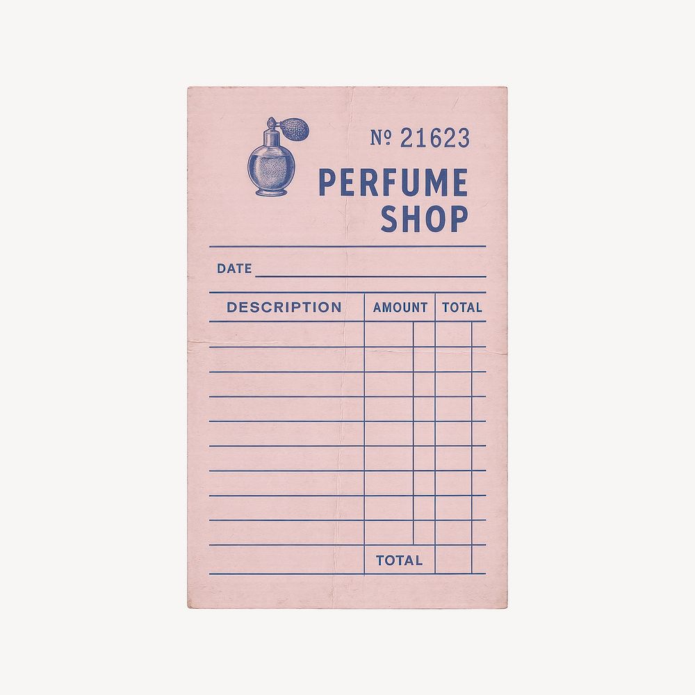 Vintage perfume shop receipt | Free Photo - rawpixel