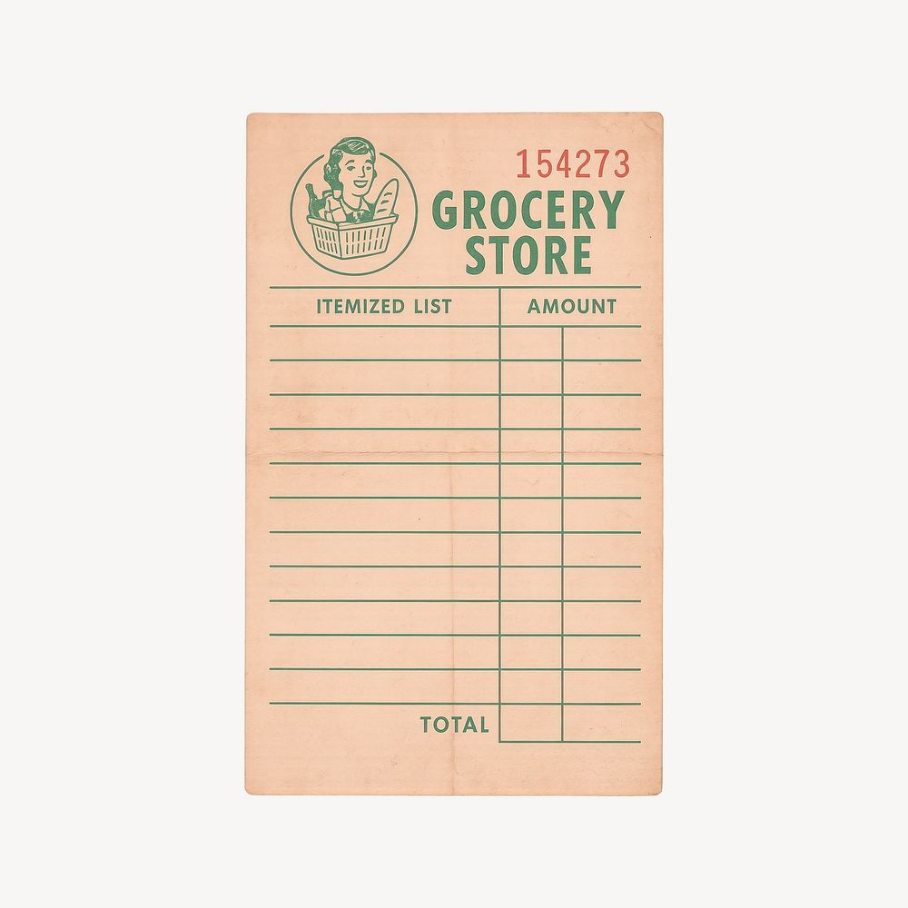 Vintage grocery store receipt design | Free Photo - rawpixel