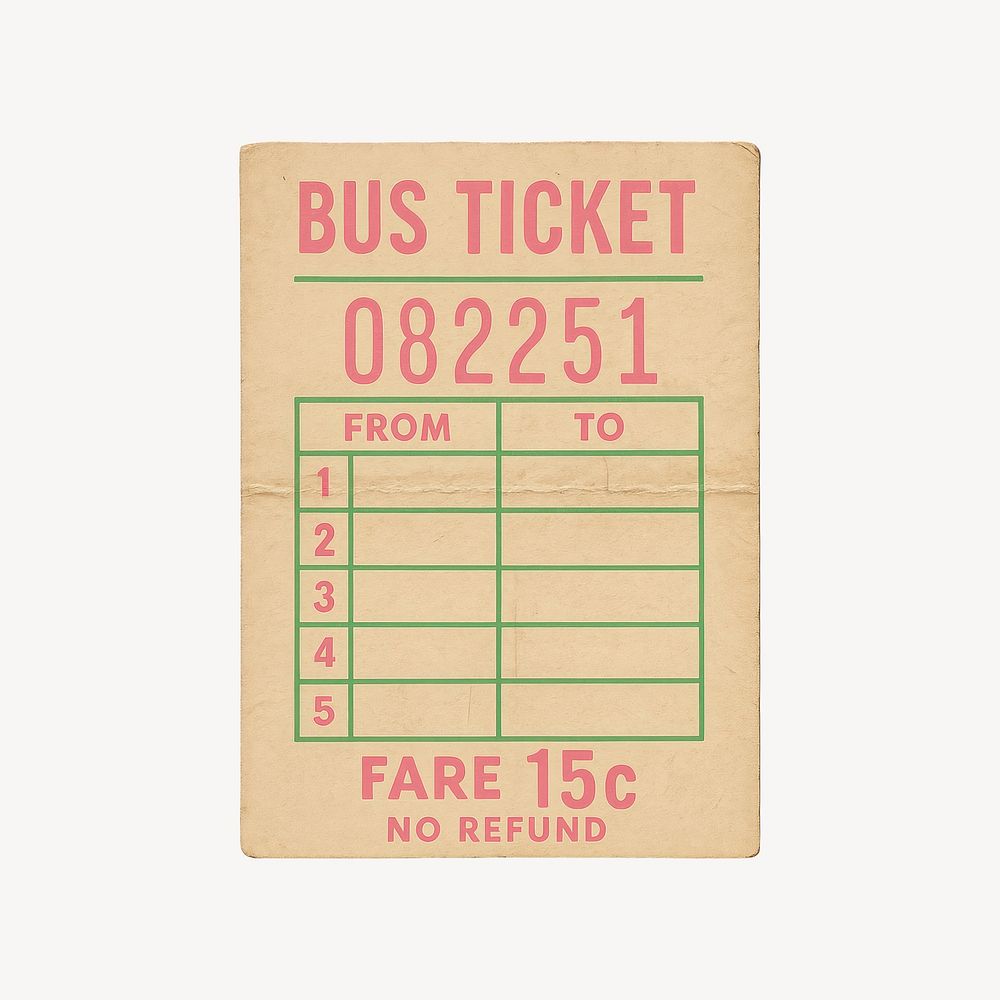 Vintage bus ticket design element | Free Photo - rawpixel