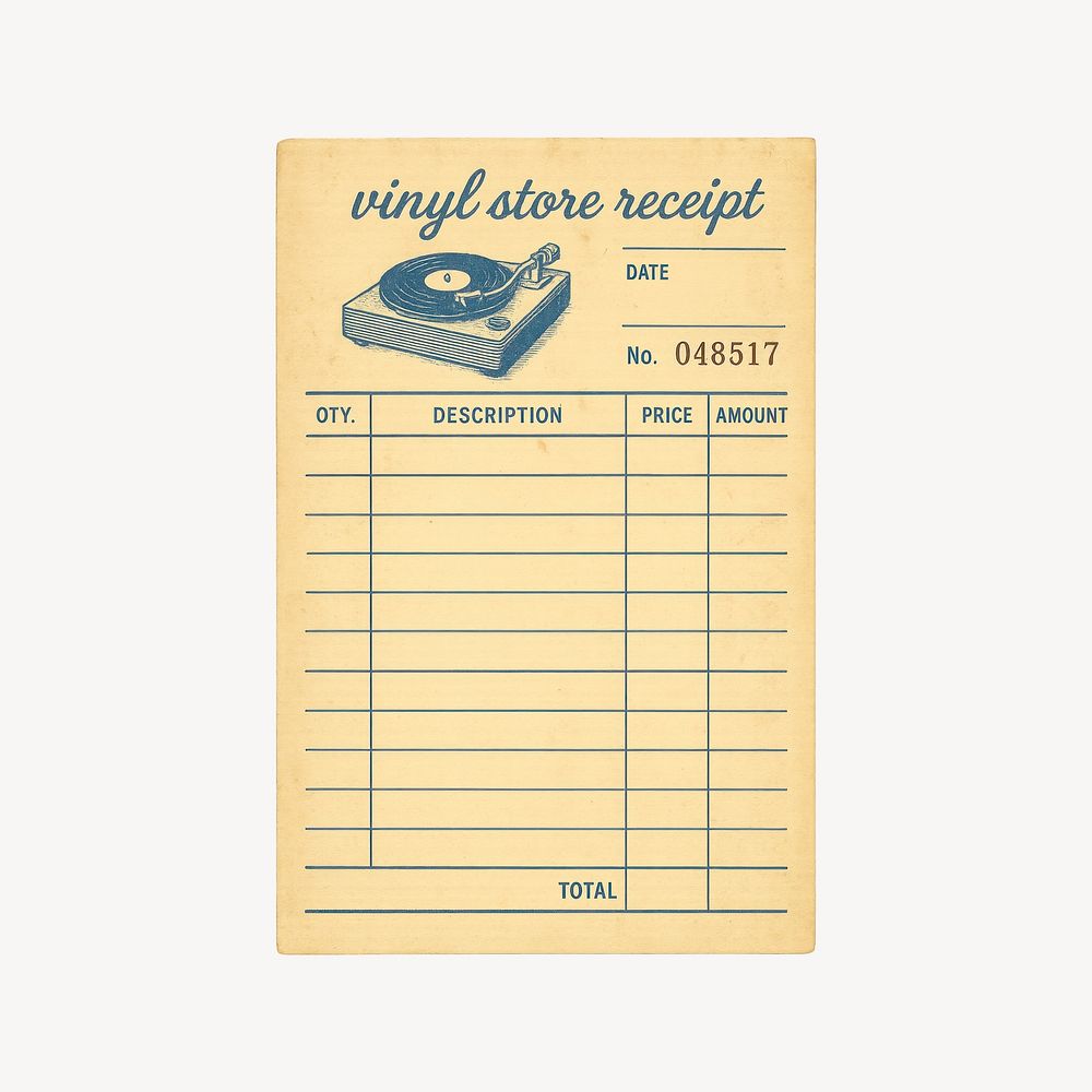 Vintage vinyl store receipt design | Free Photo - rawpixel