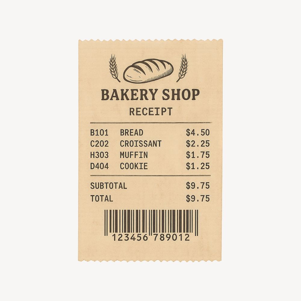 Vintage bakery receipt illustration | Free Photo - rawpixel
