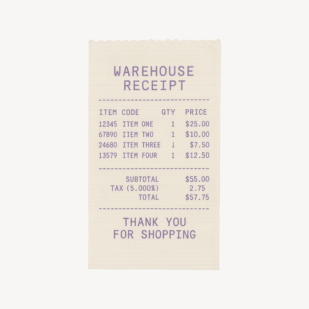 Warehouse receipt transparent element | Free Photo - rawpixel