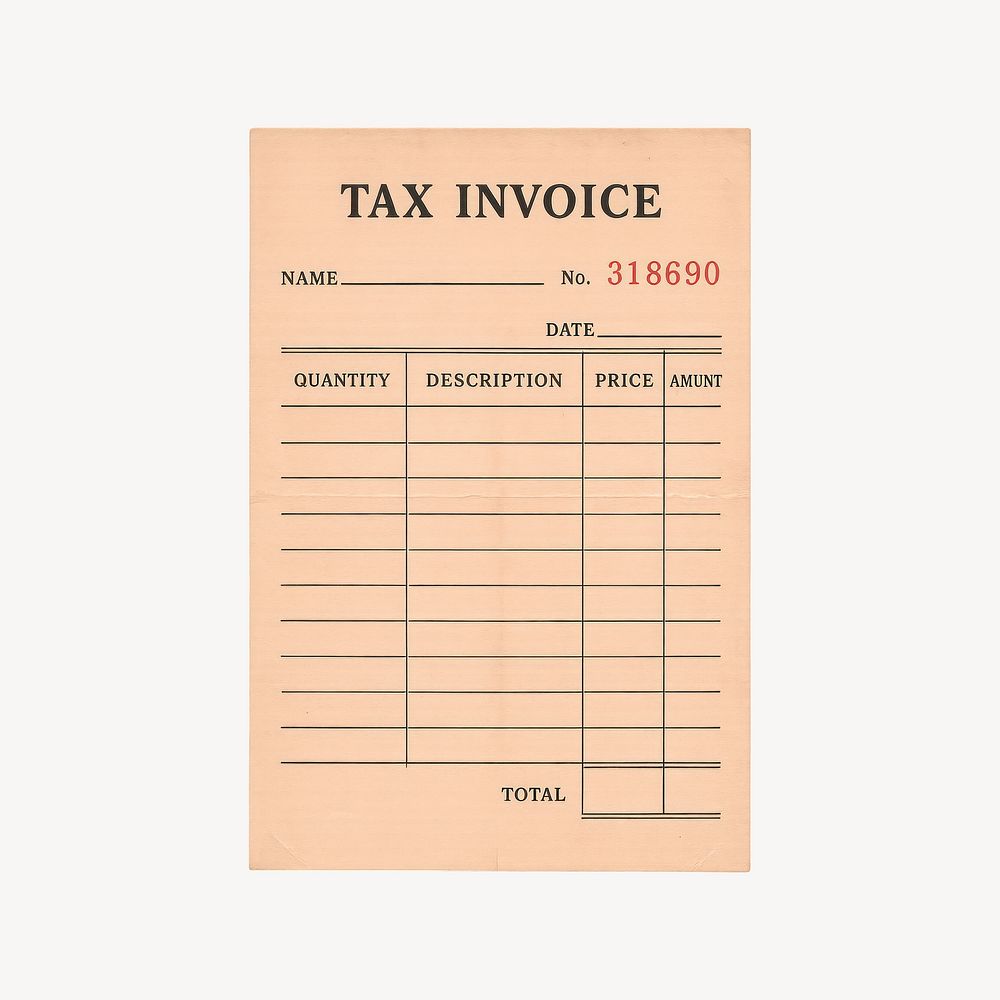 Vintage tax invoice template | Free Photo - rawpixel