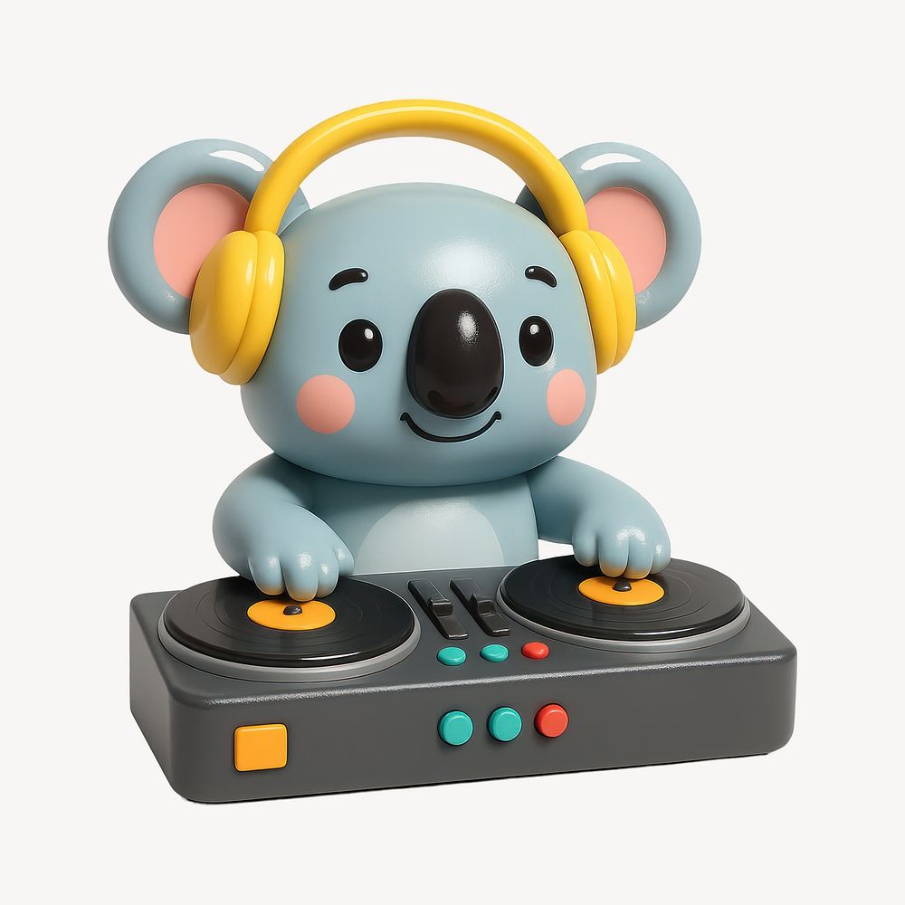 Adorable koala DJ illustration | Free Photo Illustration - rawpixel