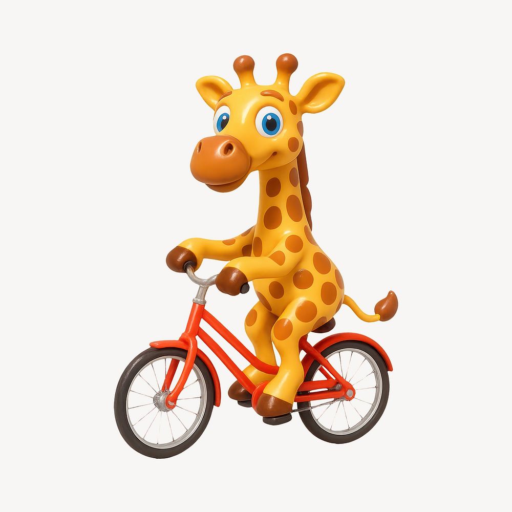 Cute giraffe riding bicycle | Free Photo Illustration - rawpixel
