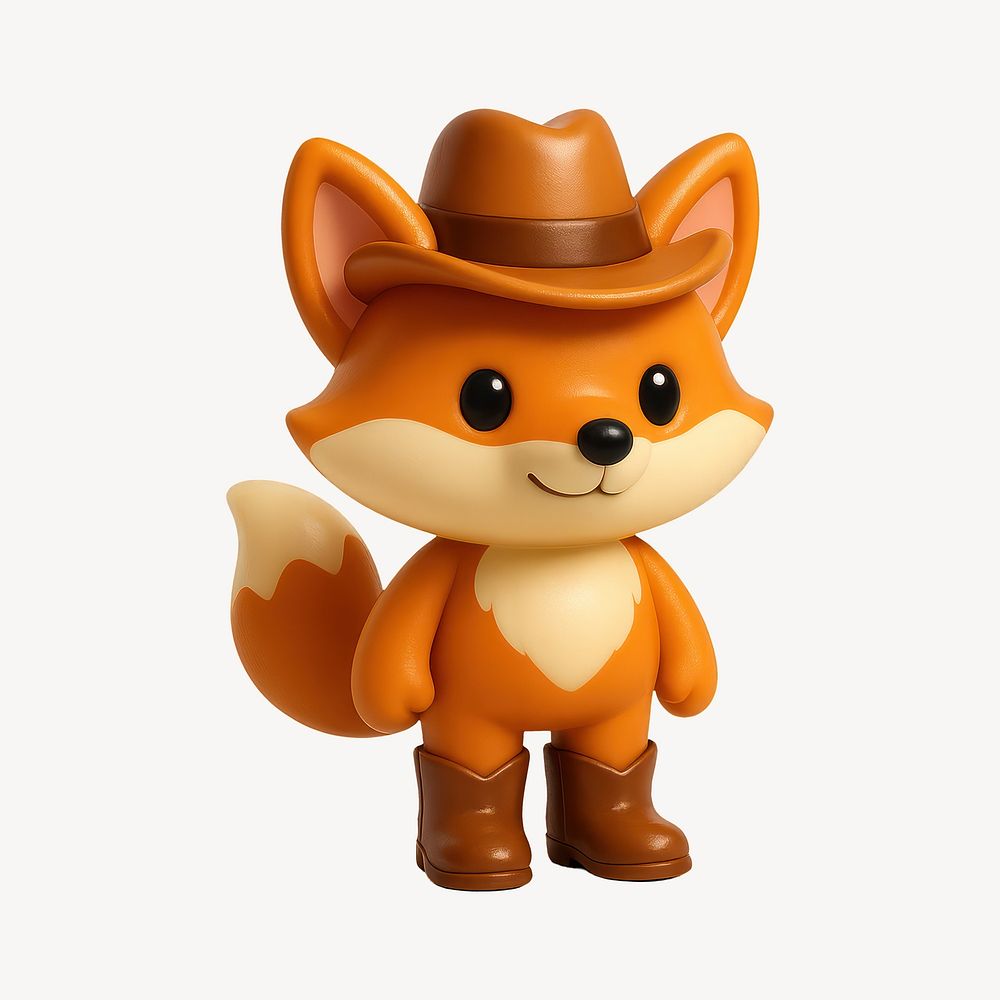 Cute fox cowboy character illustration | Free Photo Illustration - rawpixel
