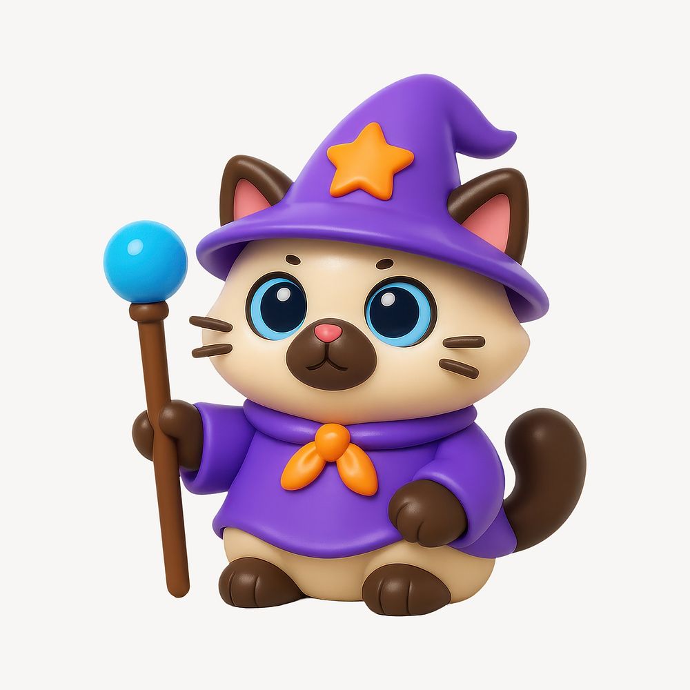 Cute wizard cat illustration | Free Photo Illustration - rawpixel