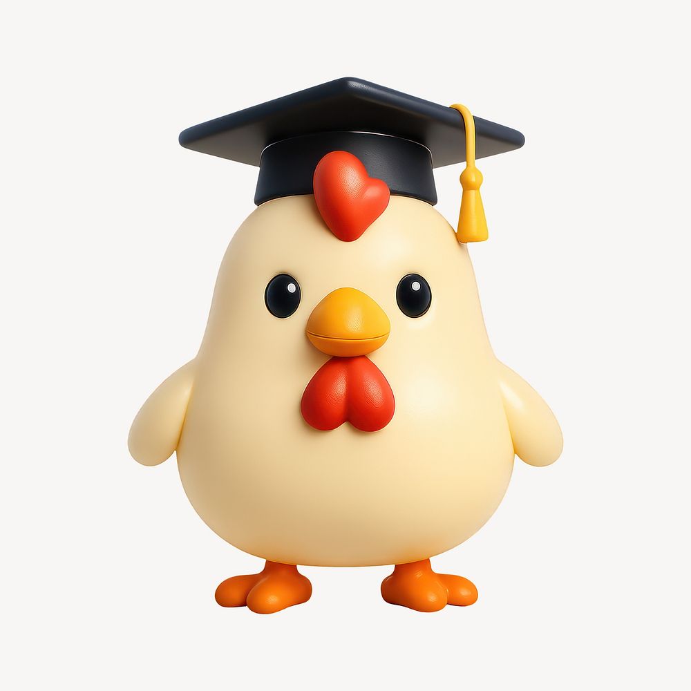 Graduation chicken cartoon illustration | Free Photo Illustration ...