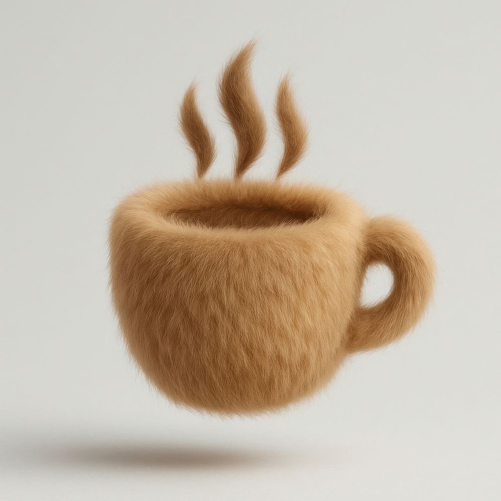 Furry coffee cup illustration | Free Photo Illustration - rawpixel