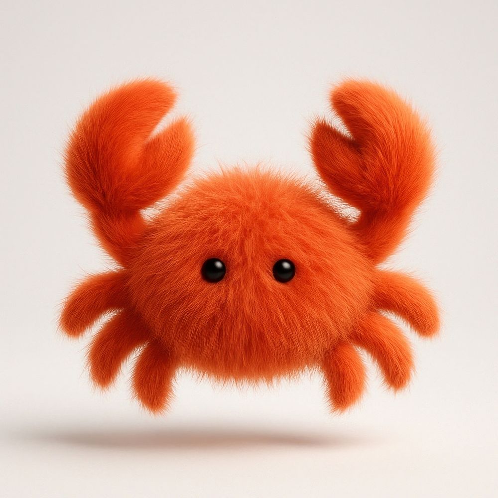 Fuzzy orange cartoon crab illustration | Free Photo Illustration - rawpixel