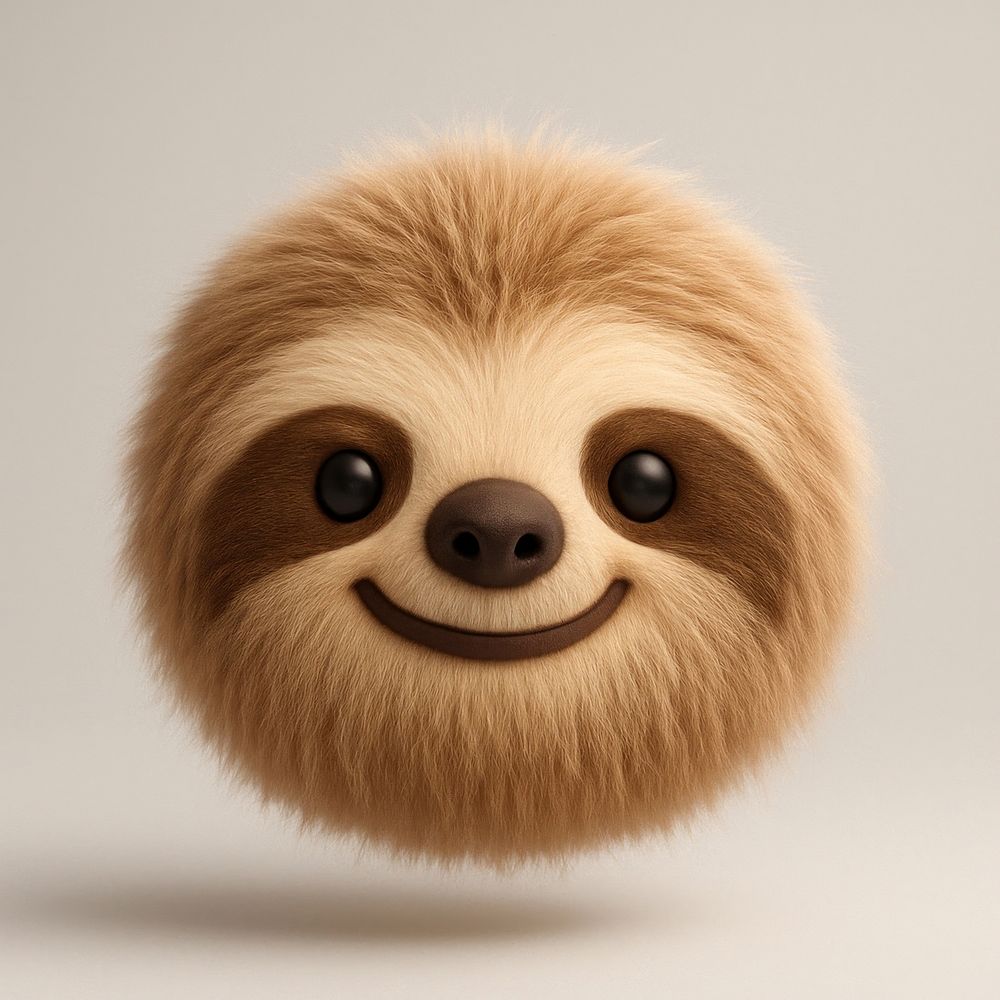 Cute fluffy sloth emoji | Free Photo Illustration - rawpixel