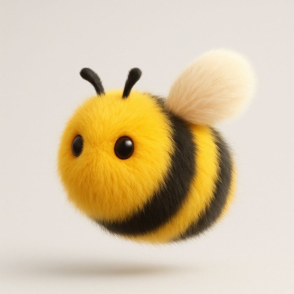 Cute fluffy bee illustration | Free Photo Illustration - rawpixel