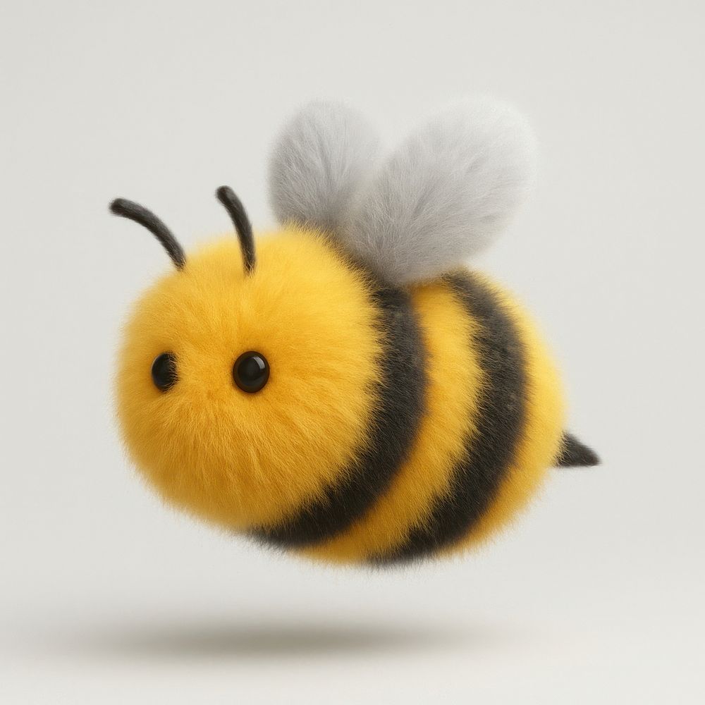 Cute fluffy bee illustration | Free Photo Illustration - rawpixel
