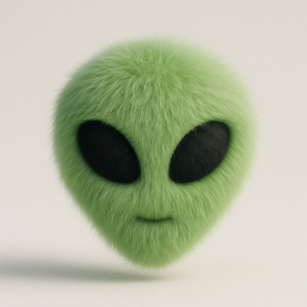 Fuzzy green alien face illustration | Premium Photo Illustration - rawpixel