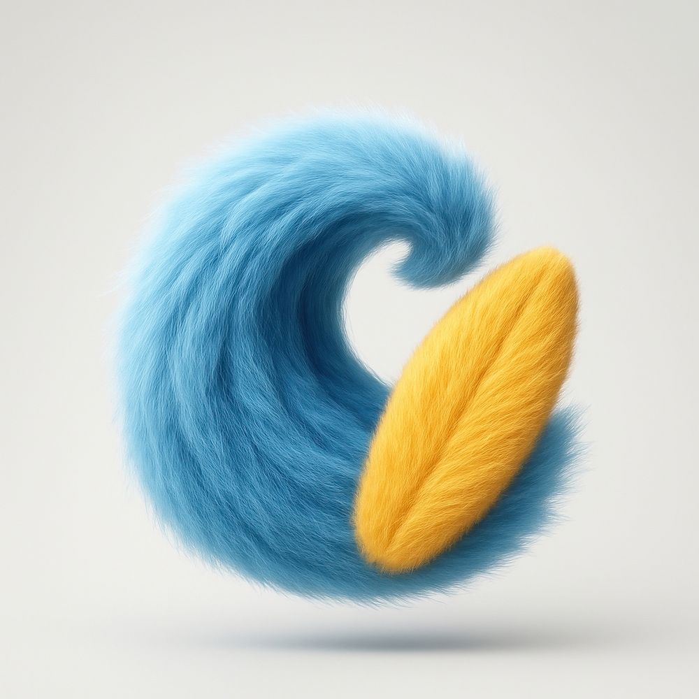 Furry abstract blue yellow swirl | Free Photo Illustration - rawpixel