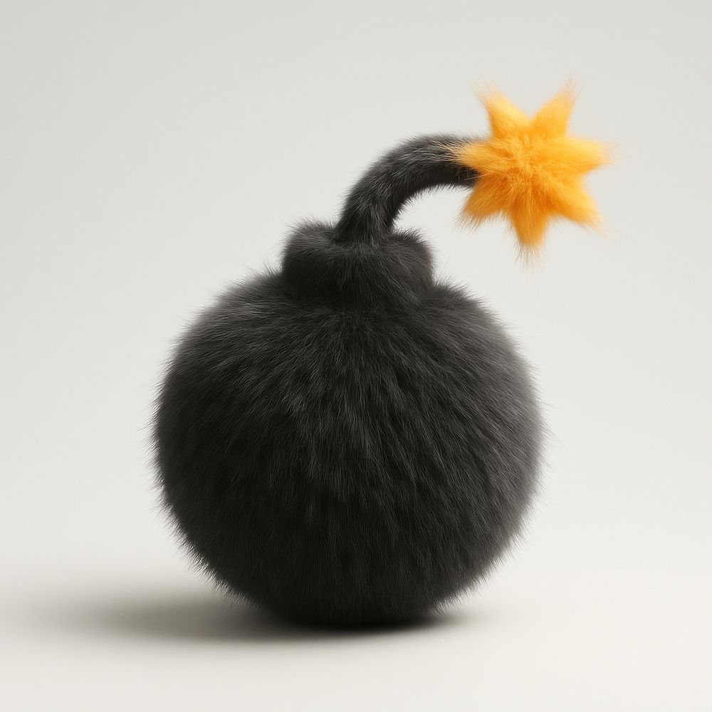 Furry bomb with star fuse | Free Photo Illustration - rawpixel