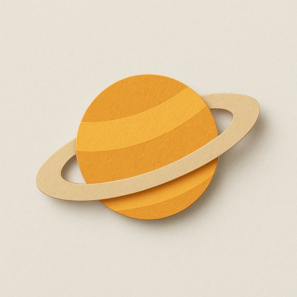 Minimalist Saturn paper art | Free Photo Illustration - rawpixel
